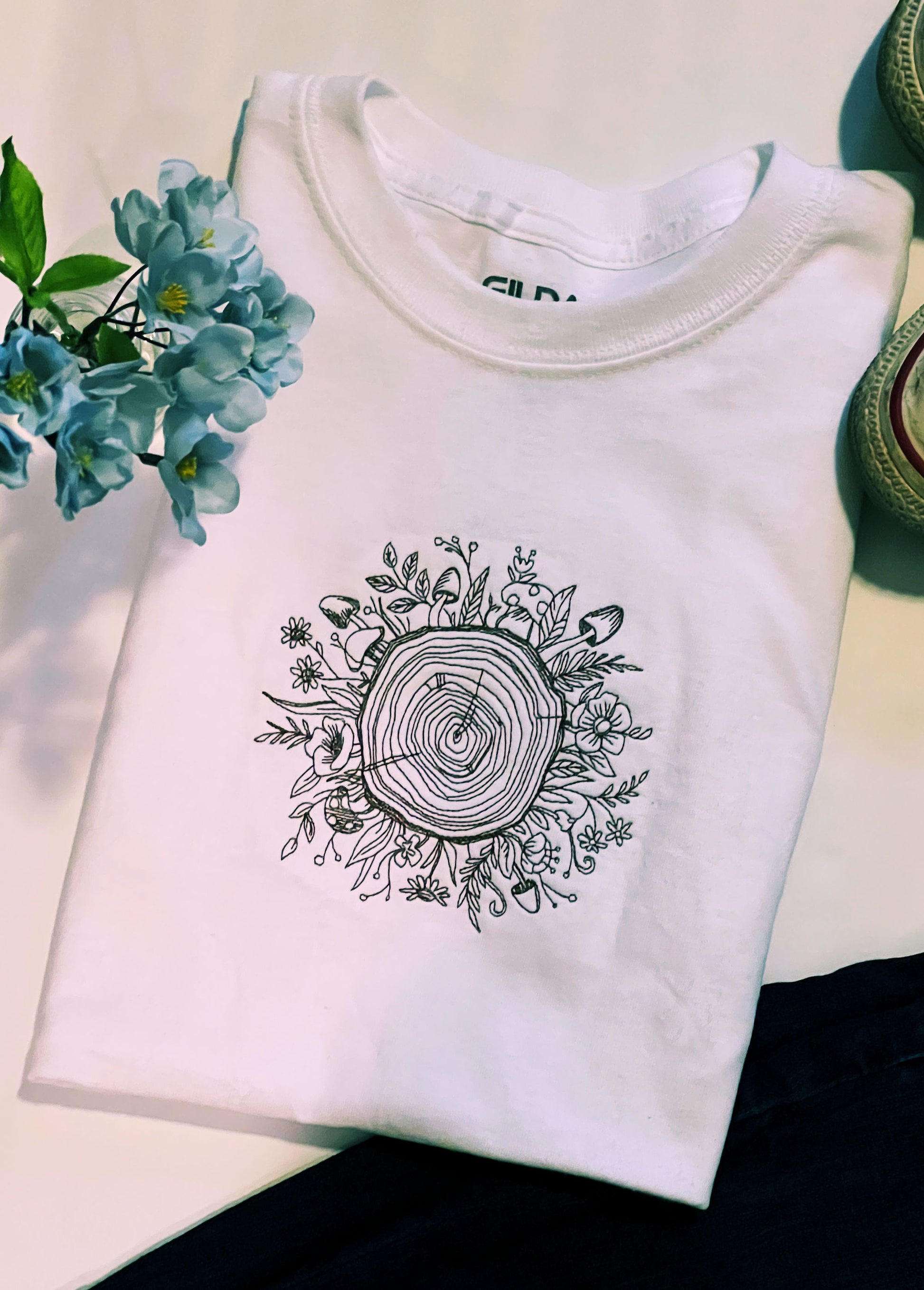 Tree Rings Embroidered T-shirt – NextLevelEmbroidery